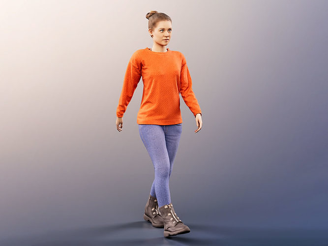 Bella 20035-02 - Animated Young Woman Walking 3D model animated | CGTrader