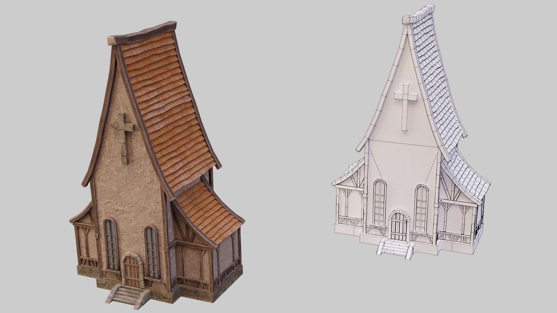 3D model Medieval Buildings Pack VR / AR / low-poly | CGTrader