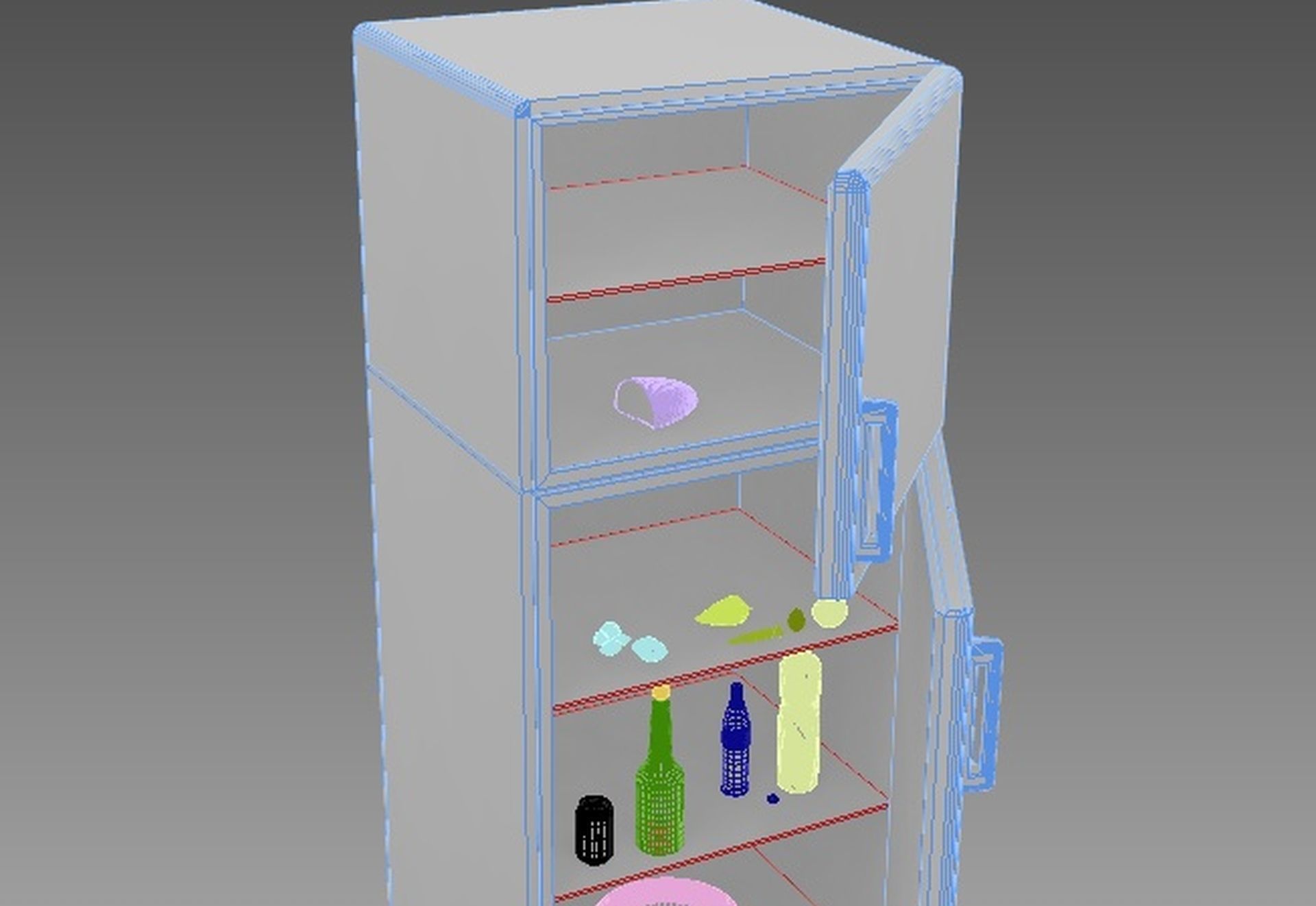 3D model Fridge simple VR / AR / low-poly | CGTrader