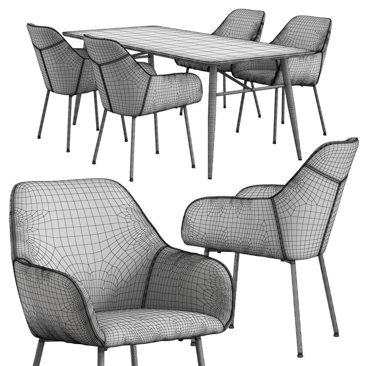 Jysk Hadrup Chair And Radby Table 3D model | CGTrader