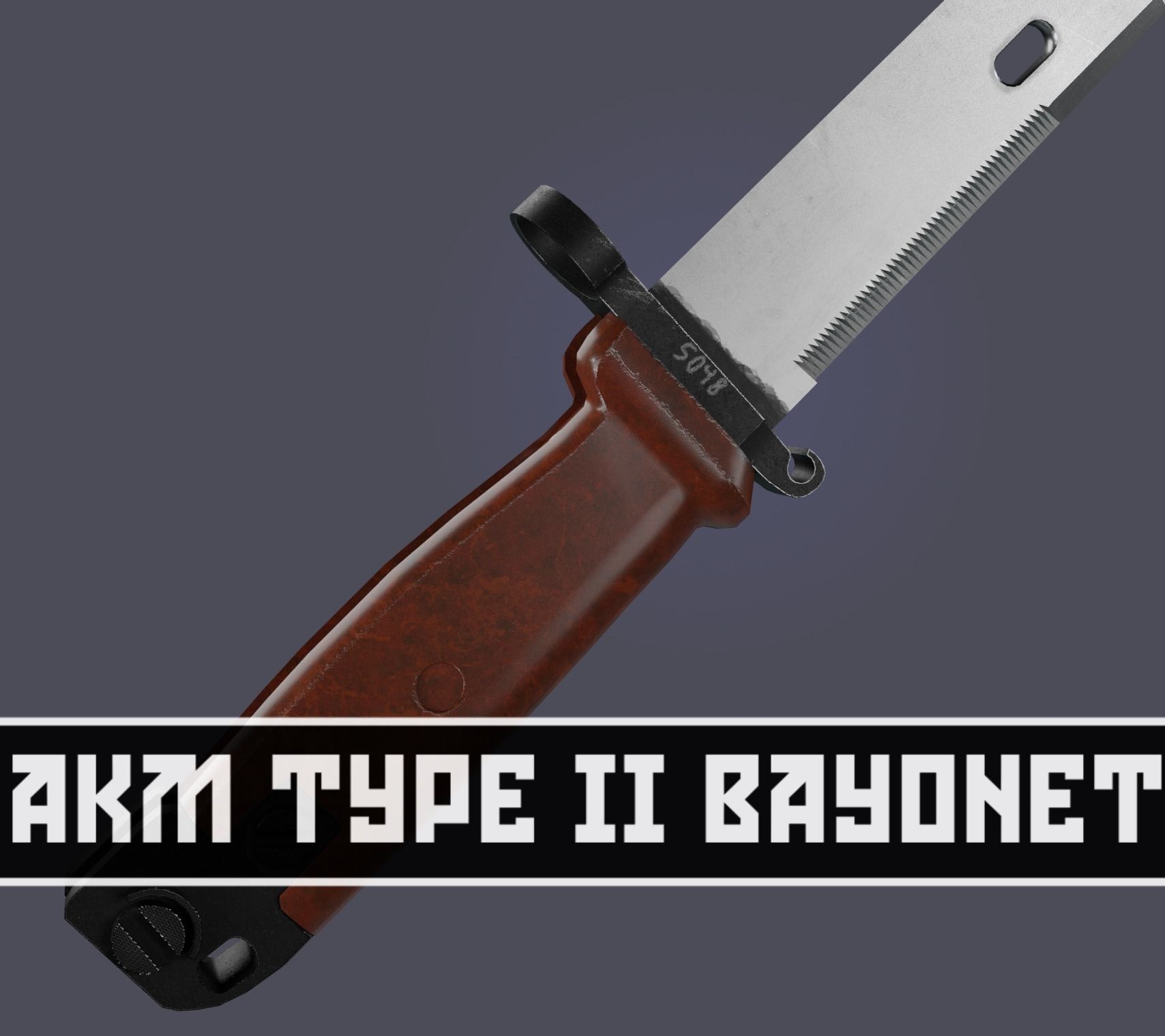 3D model AKM Type 2 Bayonet VR / AR / low-poly | CGTrader