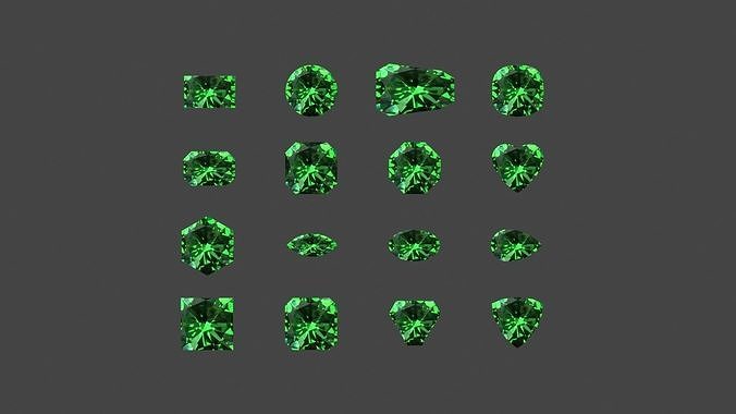 3D model GEMS-025 Hiddenite Emerald VR / AR / low-poly | CGTrader