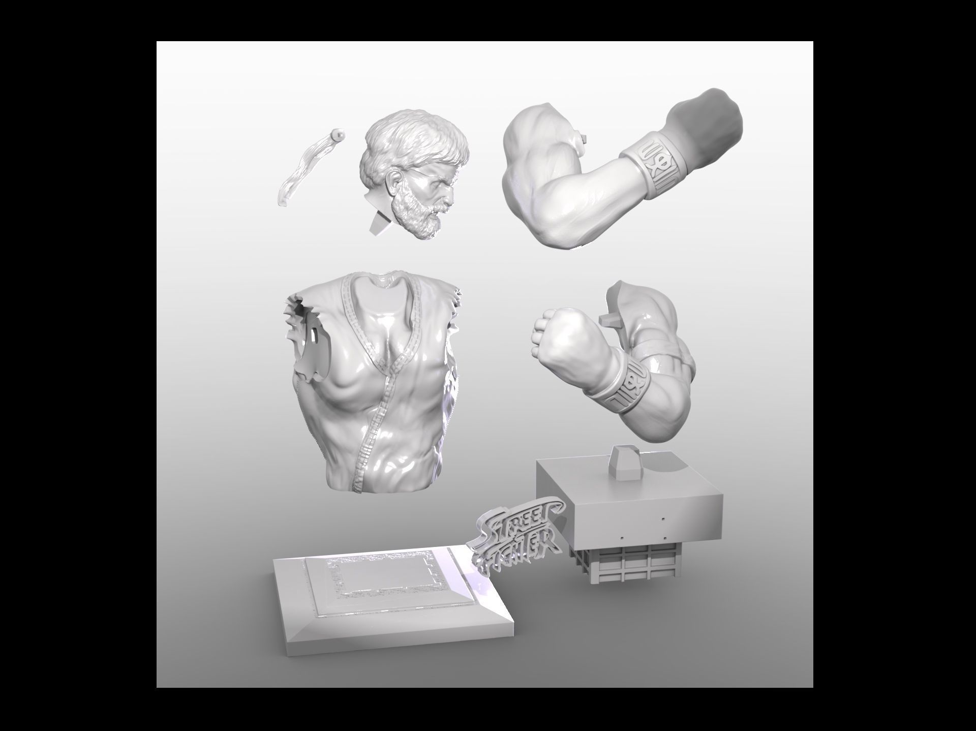 Old Ryu - Street Fighter V Statue 3D model 3D printable | CGTrader