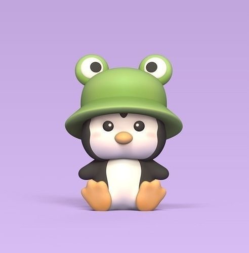 Penguin Frog Hat 3D model 3D printable | CGTrader
