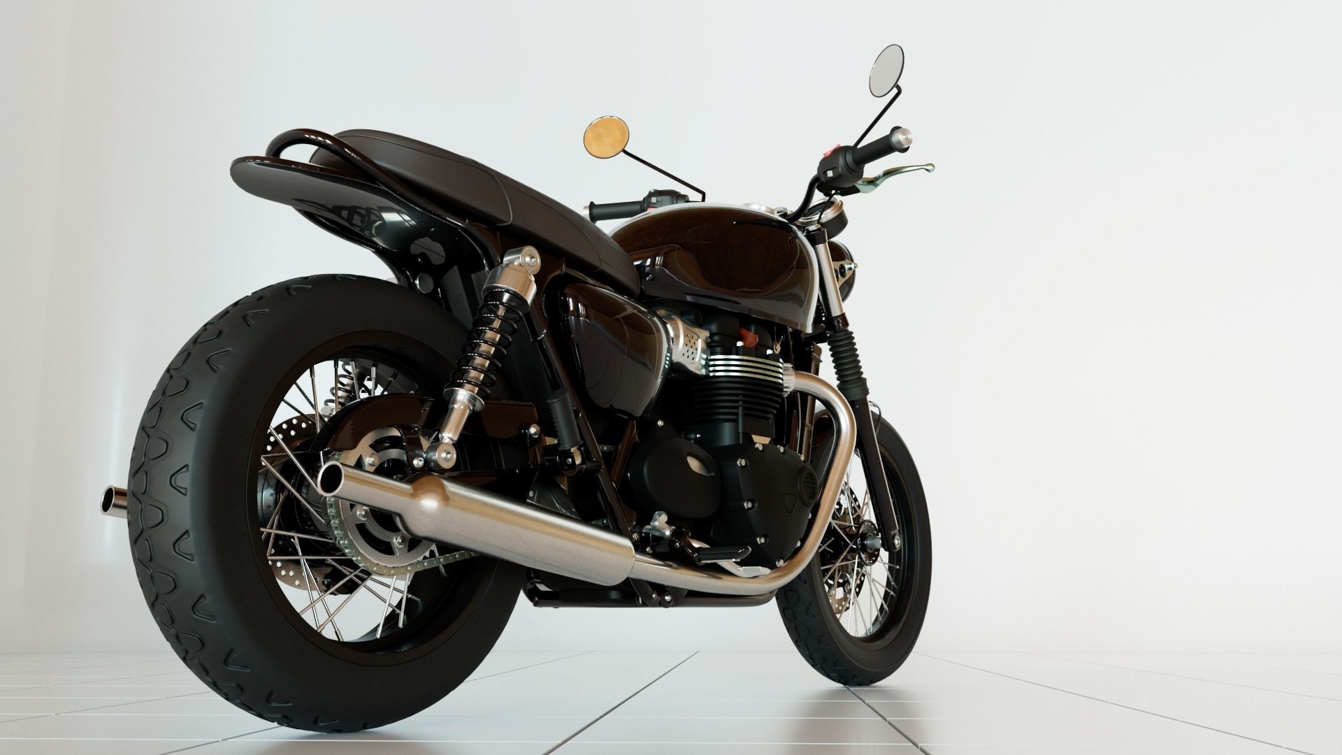 Triumph T100 bonneville Custom 3D model | CGTrader