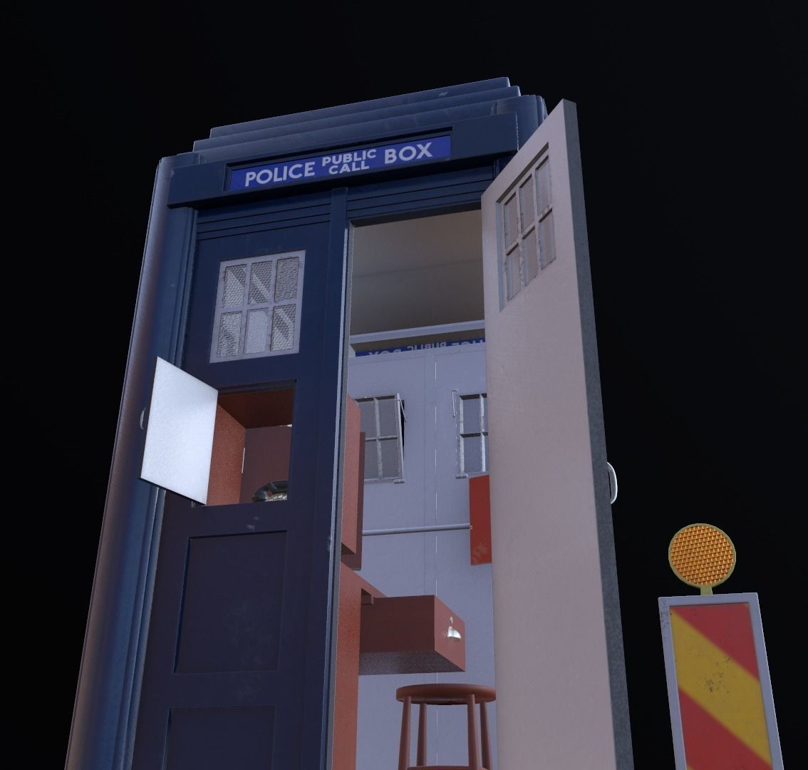 3D model Mark 2 Metropolitan Police Box with Props VR / AR / low-poly ...