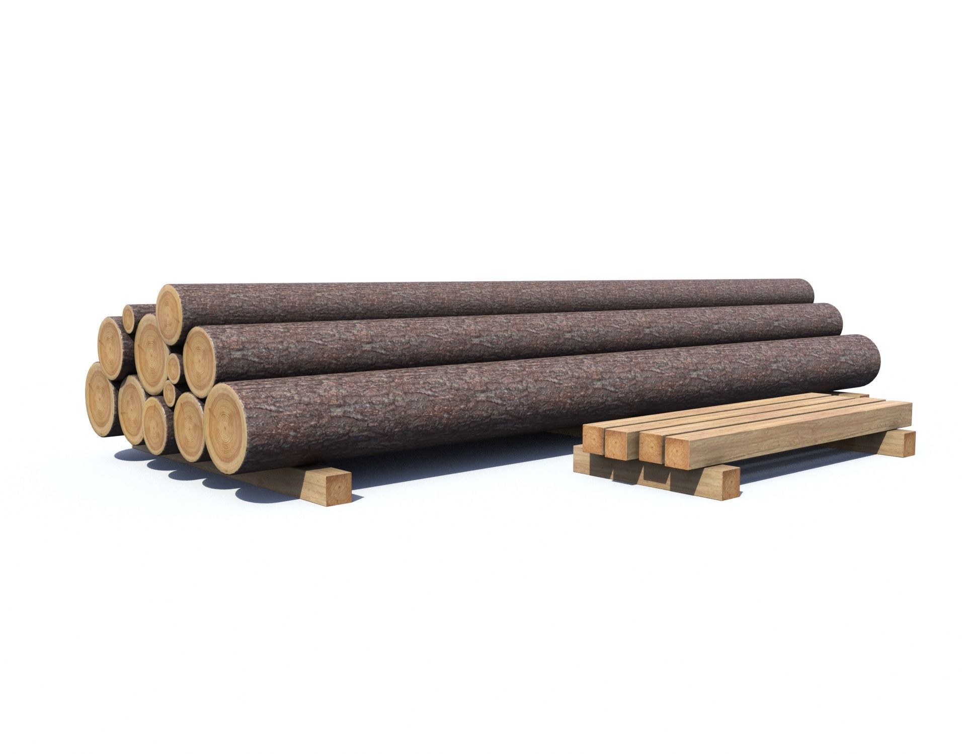 Timber stack 3D model | CGTrader