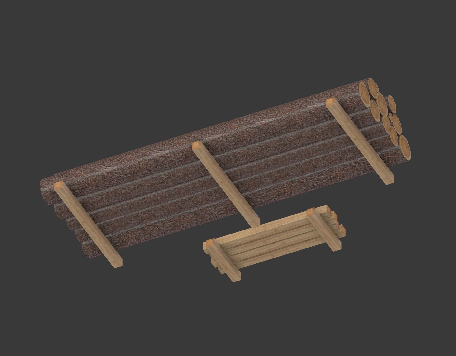 Timber stack 3D model | CGTrader