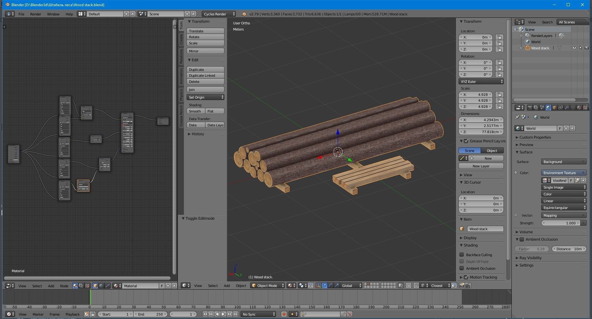 Timber stack 3D model | CGTrader