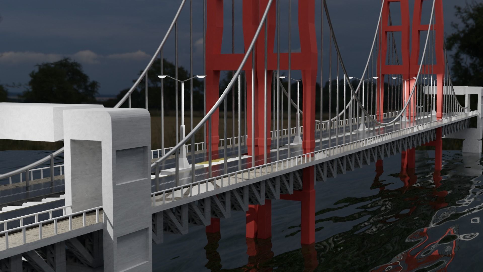 Realistic Bridge over body of water free 3D model | CGTrader
