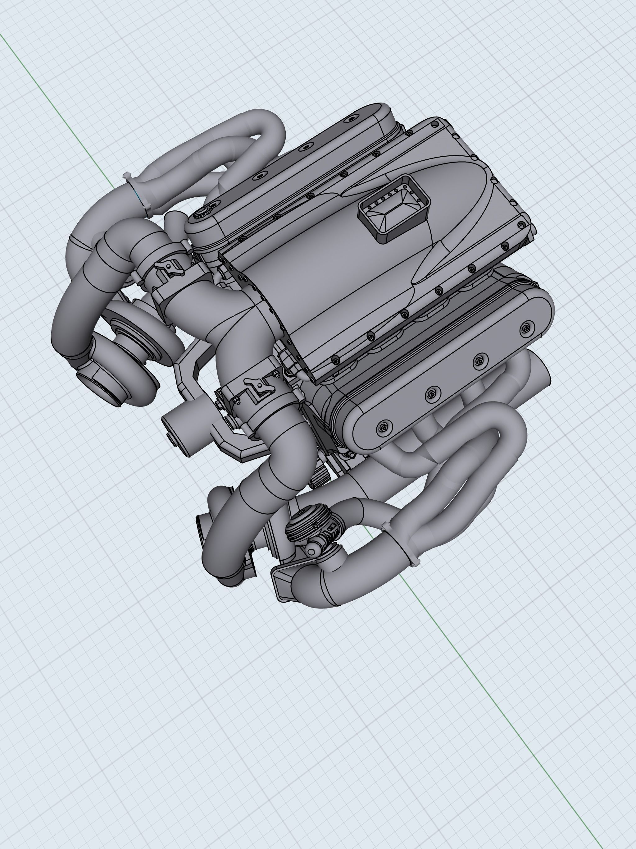 LSX Twin Turbo Engine Outlaw Pro Mod LS 3D model 3D printable | CGTrader