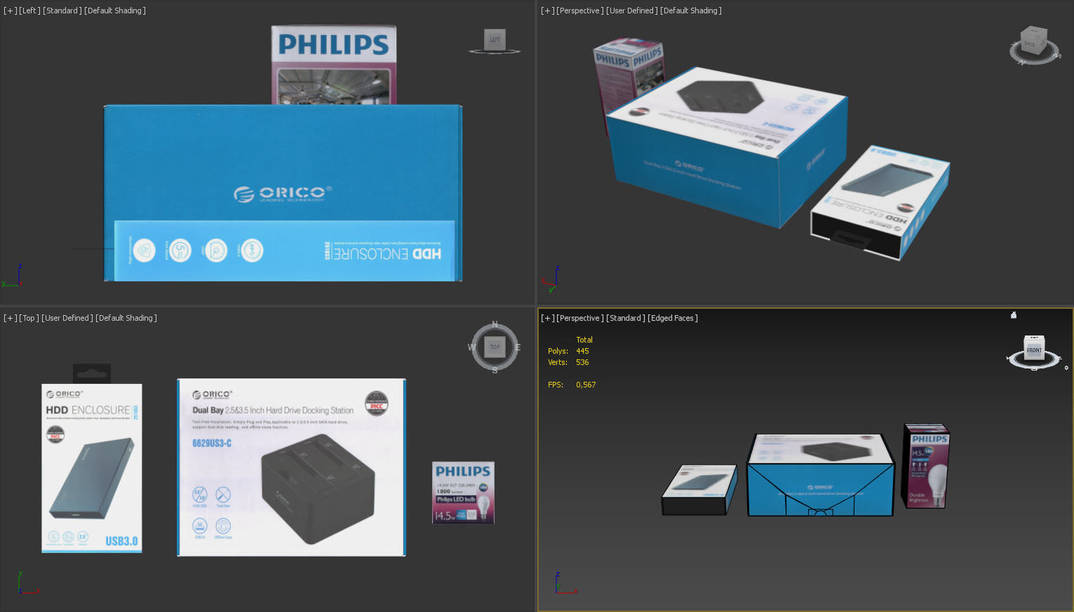Box SSD HDD Lamp Philips 3D model | CGTrader