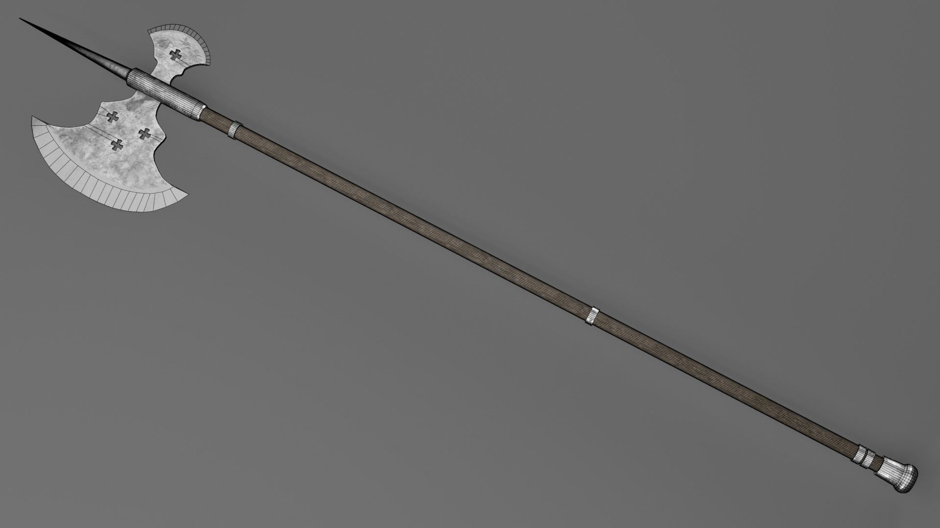 3D model Medieval halberd 2 VR / AR / low-poly | CGTrader