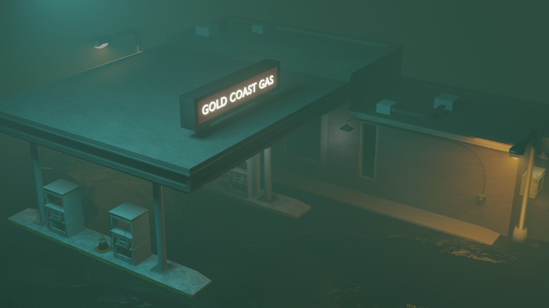 3D model Gas station environment scene VR / AR / low-poly | CGTrader