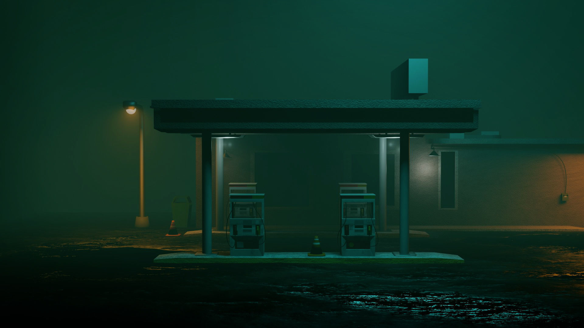 3D model Gas station environment scene VR / AR / low-poly | CGTrader