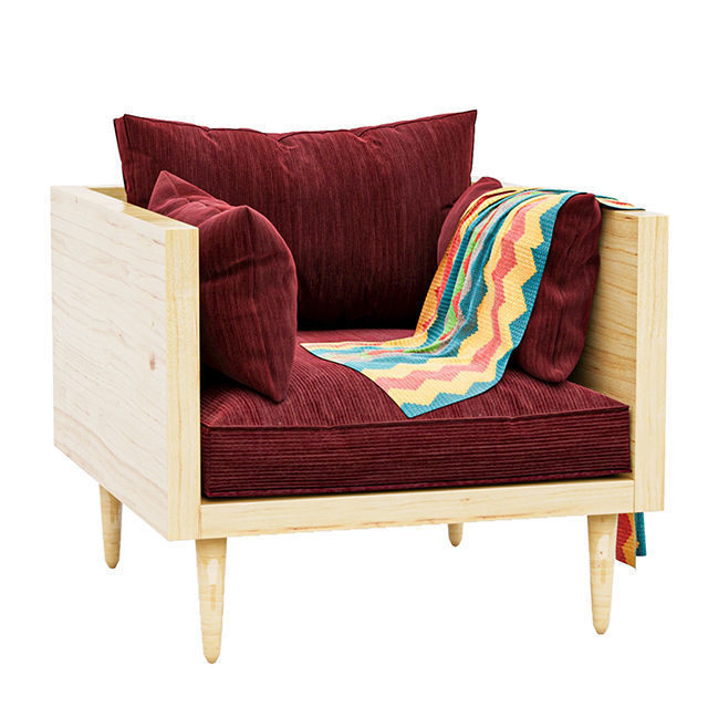 Exposed Wood Frame Chair 3D model | CGTrader