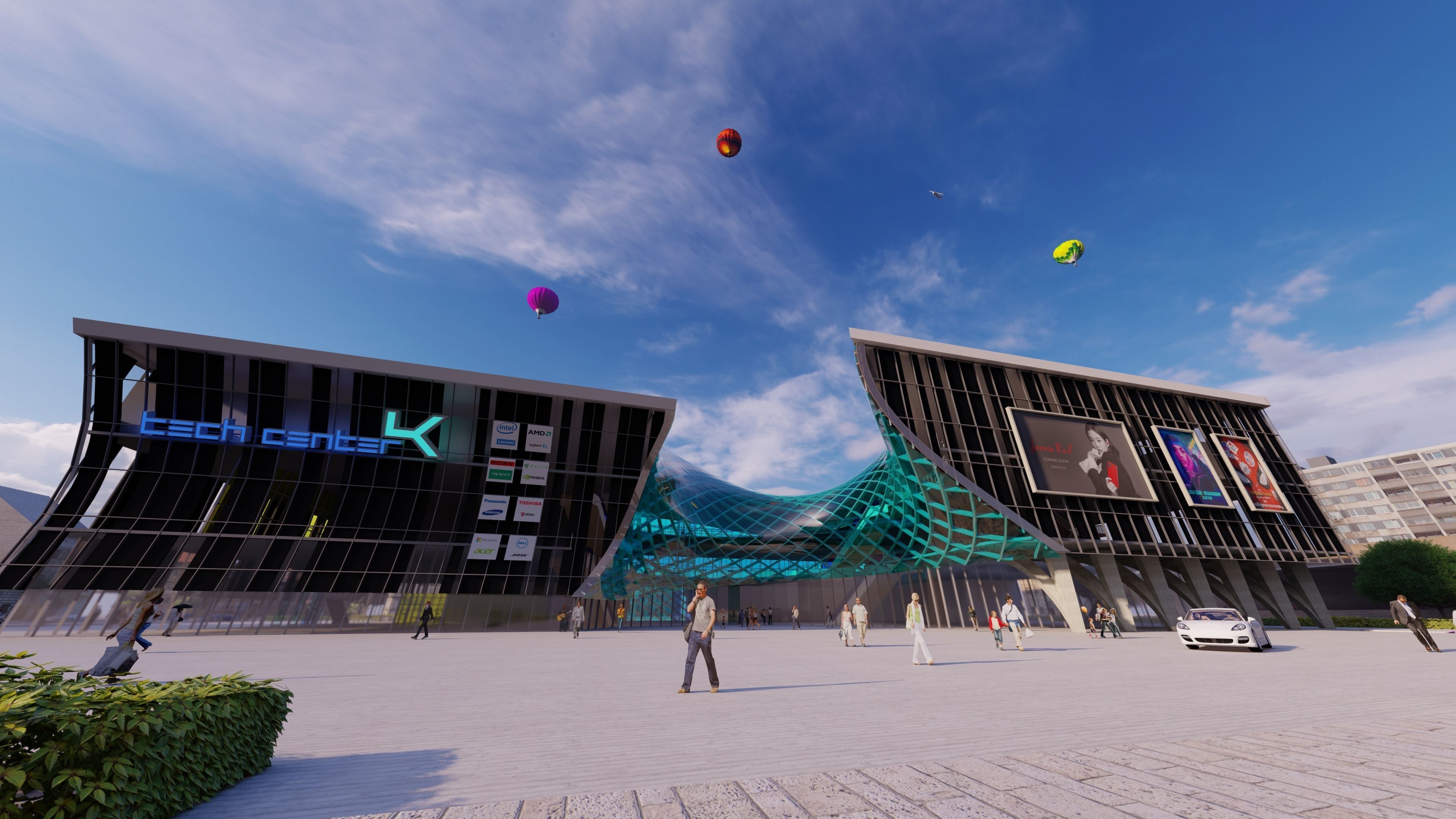 My architecture Revit 2019 project Shopping mall supermarket 3D model ...