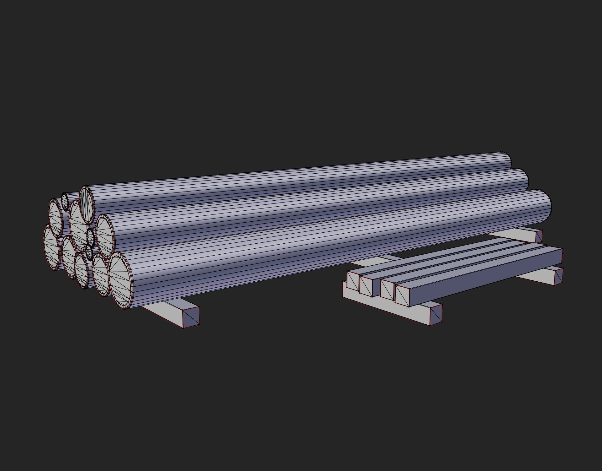 Roundwood stack mud 3D model | CGTrader