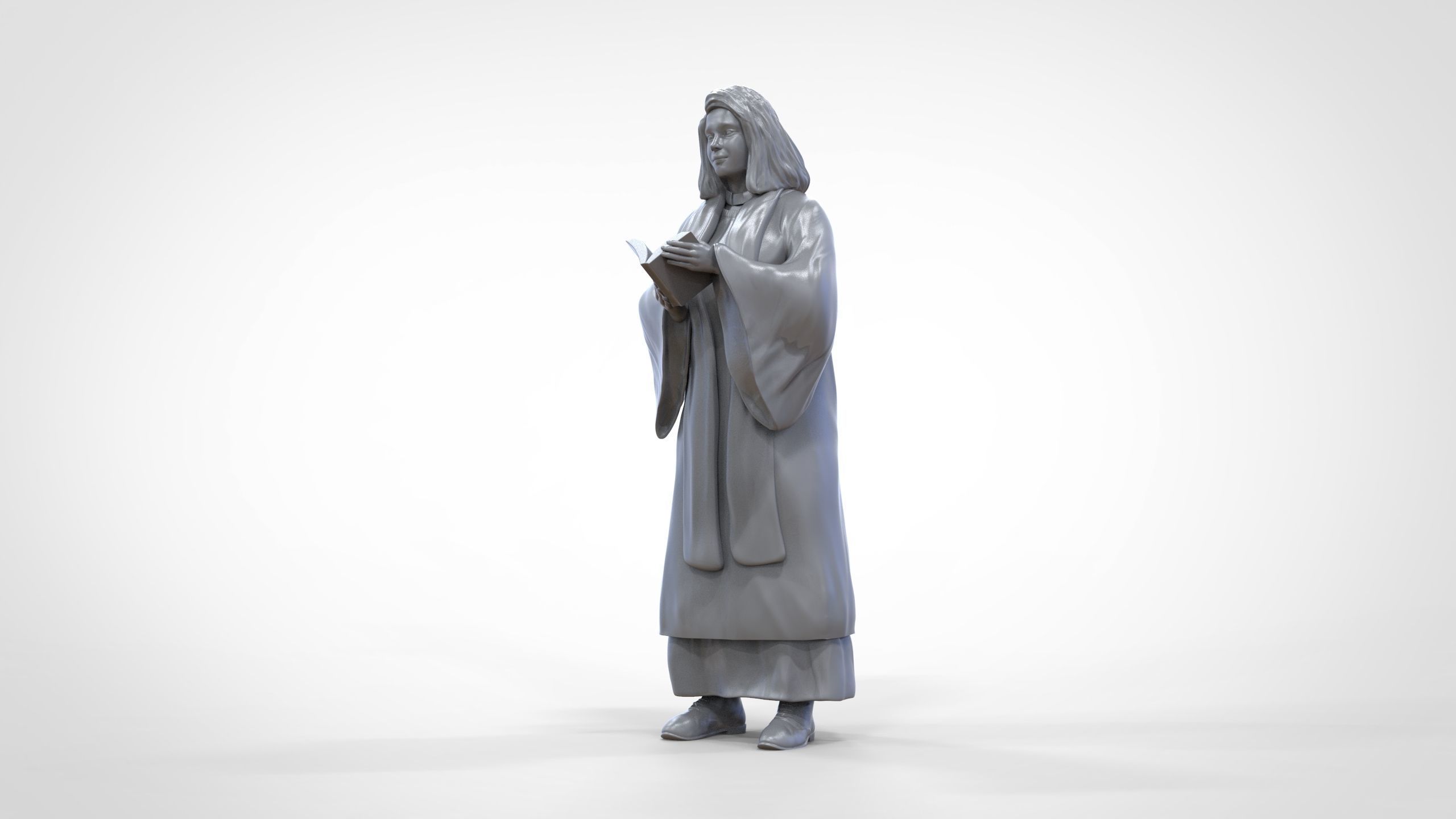 N2 woman vicar clergy in the church 3D model 3D printable | CGTrader
