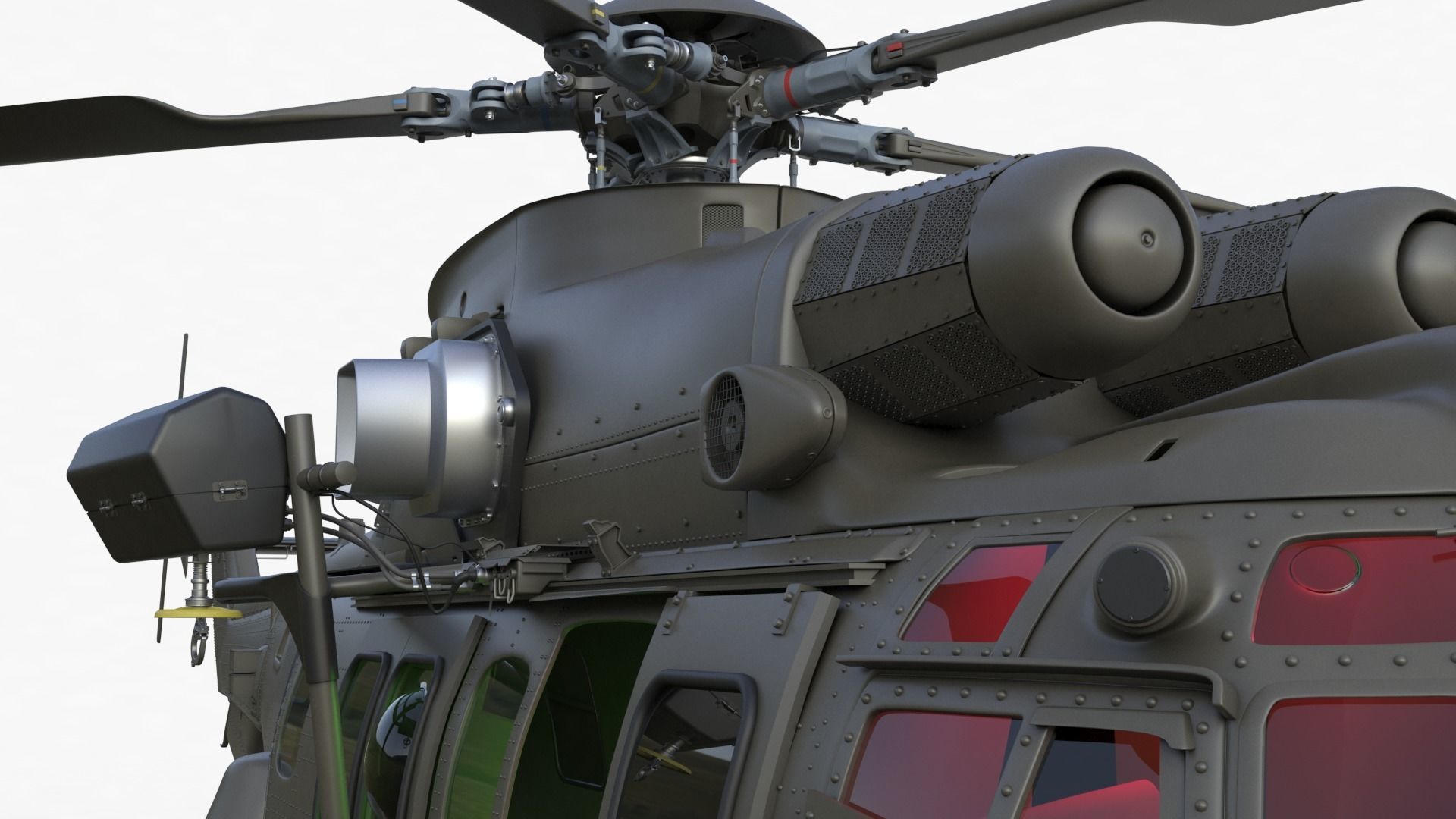 Eurocopter EC 725 High Detail 3ds max Vray 3D model animated rigged ...