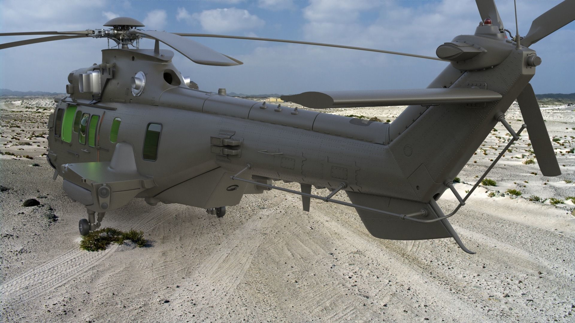 Eurocopter EC 725 High Detail 3ds max Vray 3D model animated rigged ...