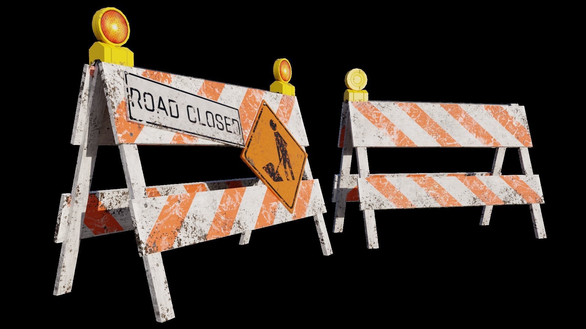 3D model Lowpoly Roadworks Barricades VR / AR / low-poly | CGTrader