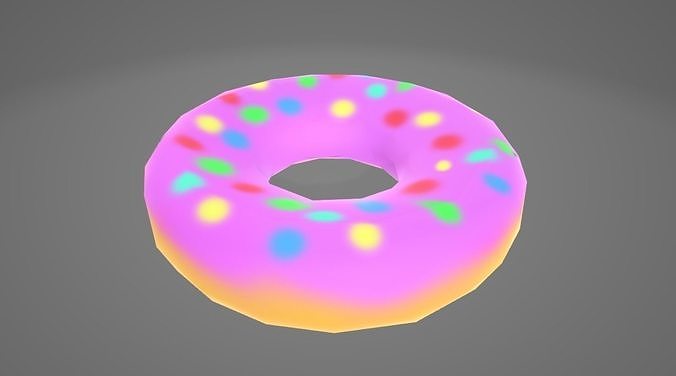Low-Poly Donut colorful free VR / AR / low-poly 3D model | CGTrader