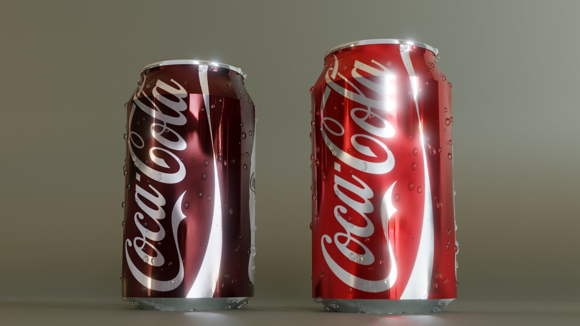 3D model Coke Beverage Cans with Freezing effect and droplets VR / AR ...