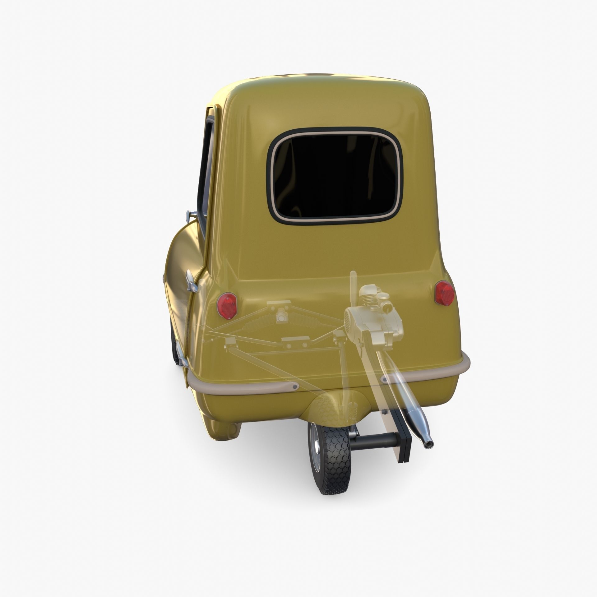 Generic 50cc Microcar with chassis 3D model | CGTrader