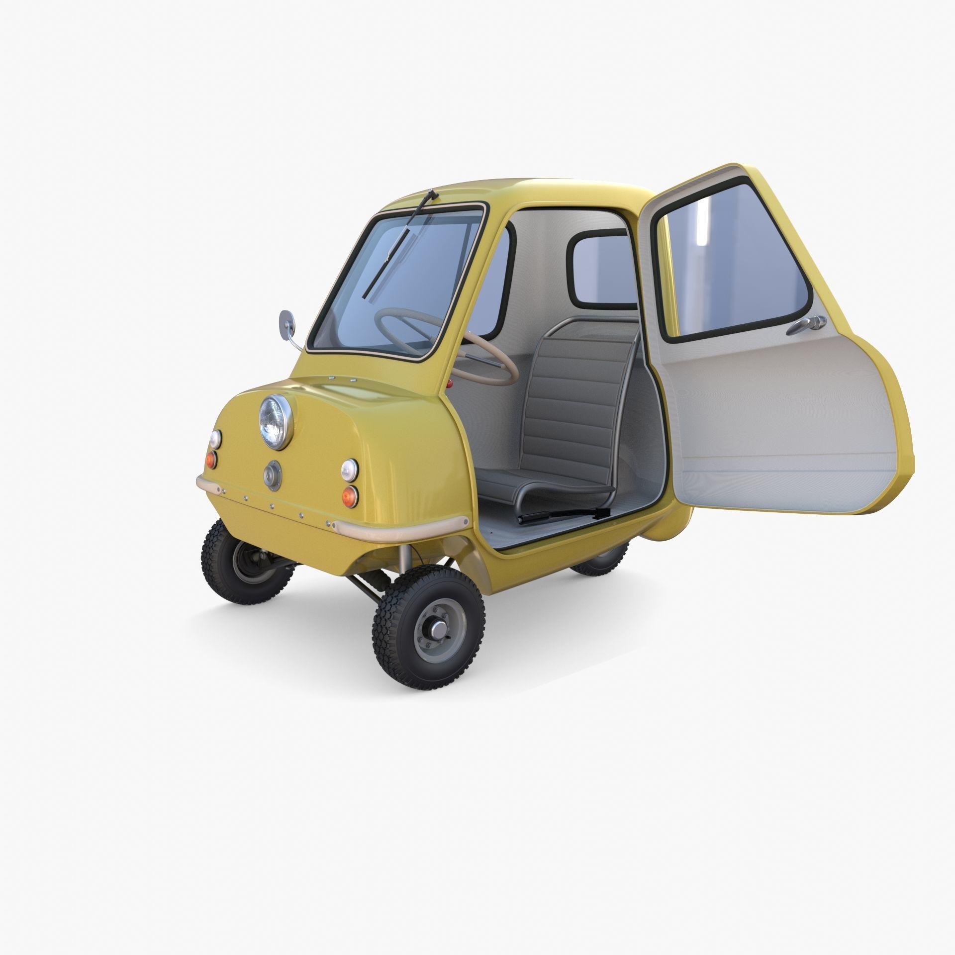 Generic 50cc Microcar with interior and chassis 3D model | CGTrader