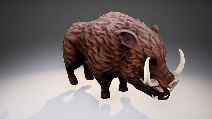 3D model Stylized Boar VR / AR / low-poly rigged animated | CGTrader