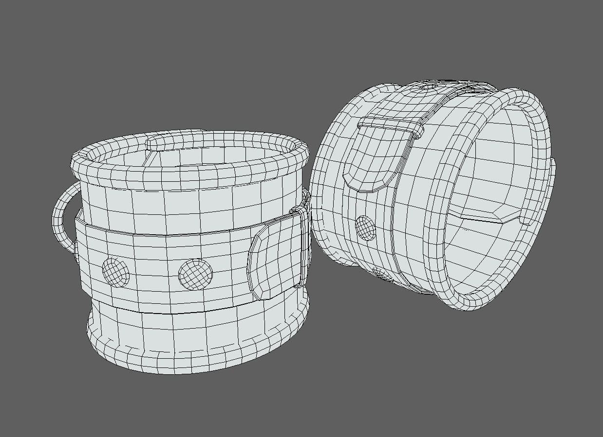 3D model Black leather hand cuffs VR / AR / low-poly | CGTrader