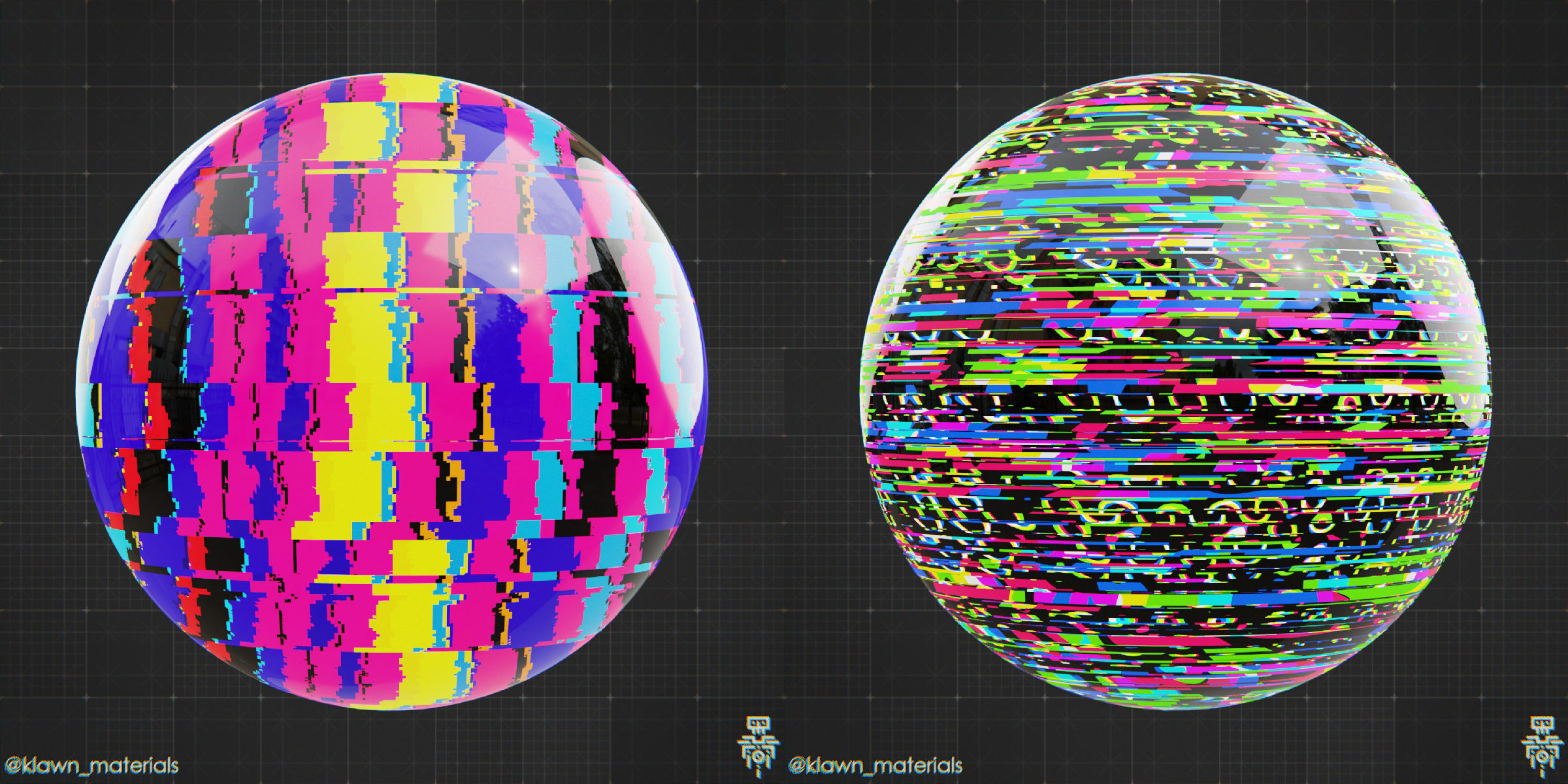 8in1 Blender Procedural Glitch Shaders for Blender Texture | CGTrader