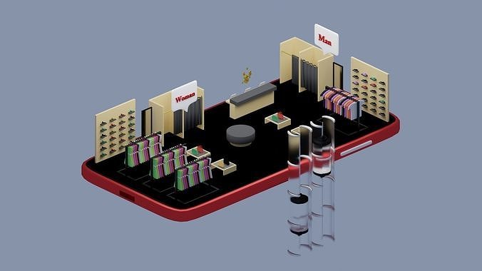 online shop isometric 3D model | CGTrader