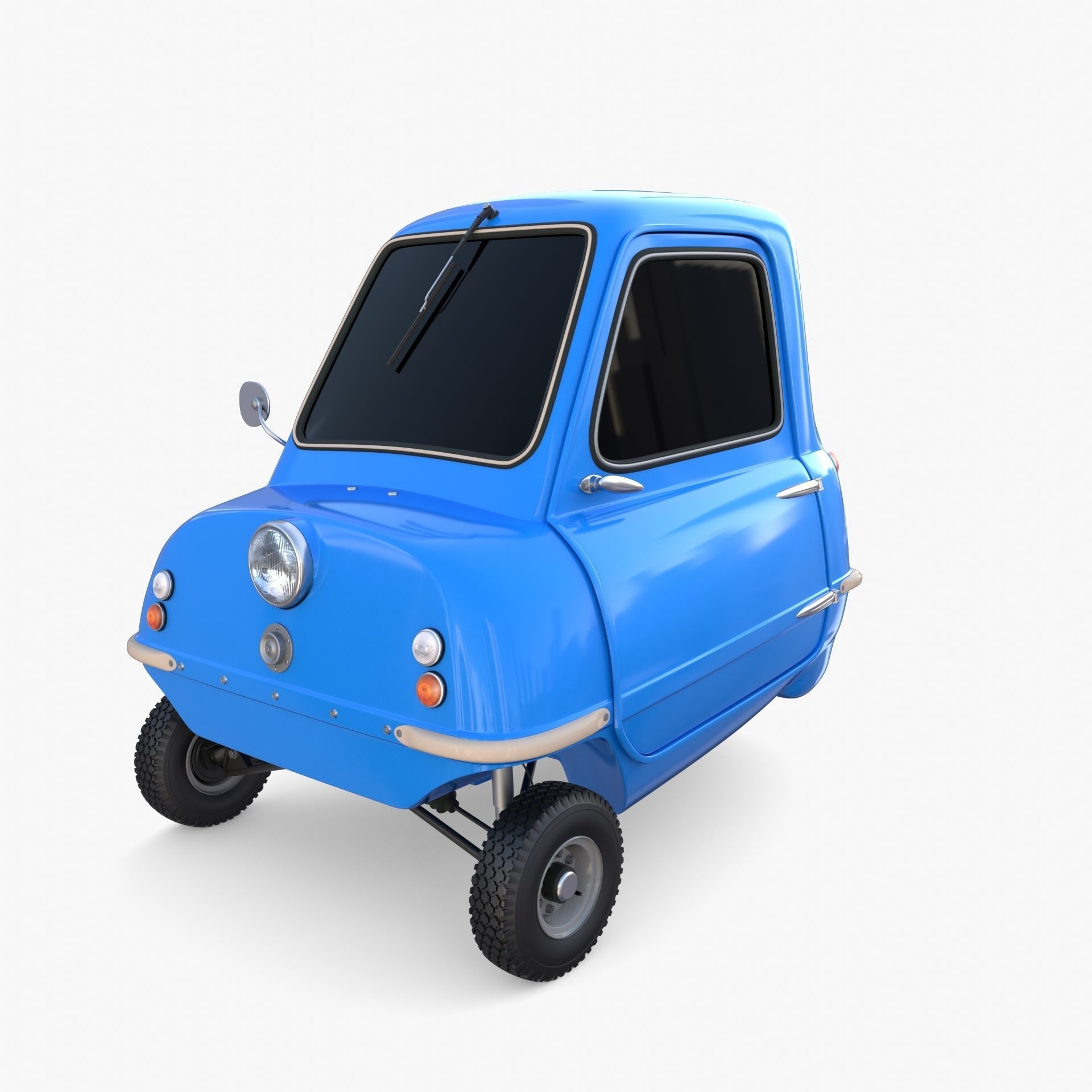 Peel P50 Blue with chassis 3D model | CGTrader