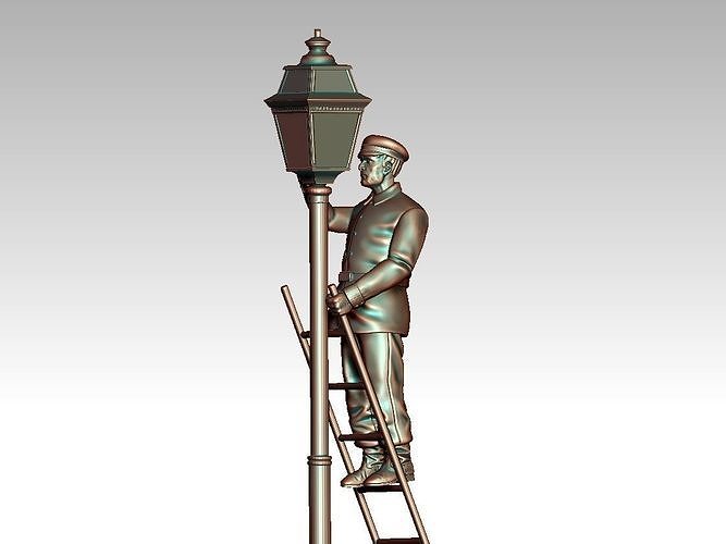 lamp post lamplighter 3D model 3D printable | CGTrader