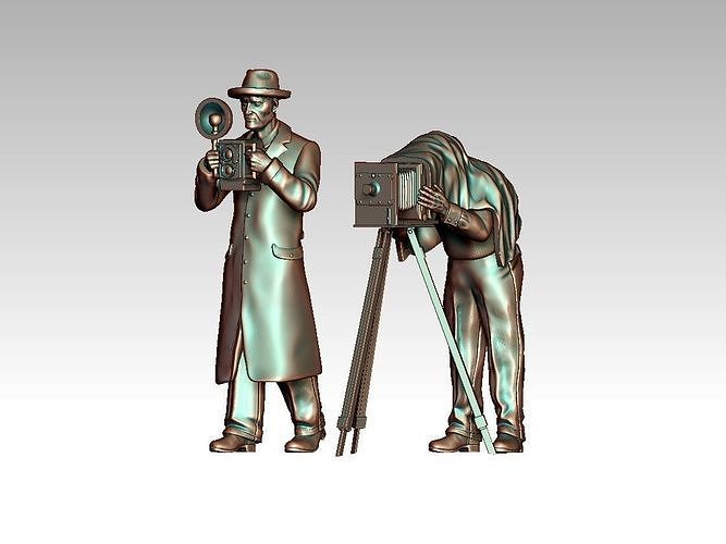 photographers two men holding camera 3D model 3D printable | CGTrader