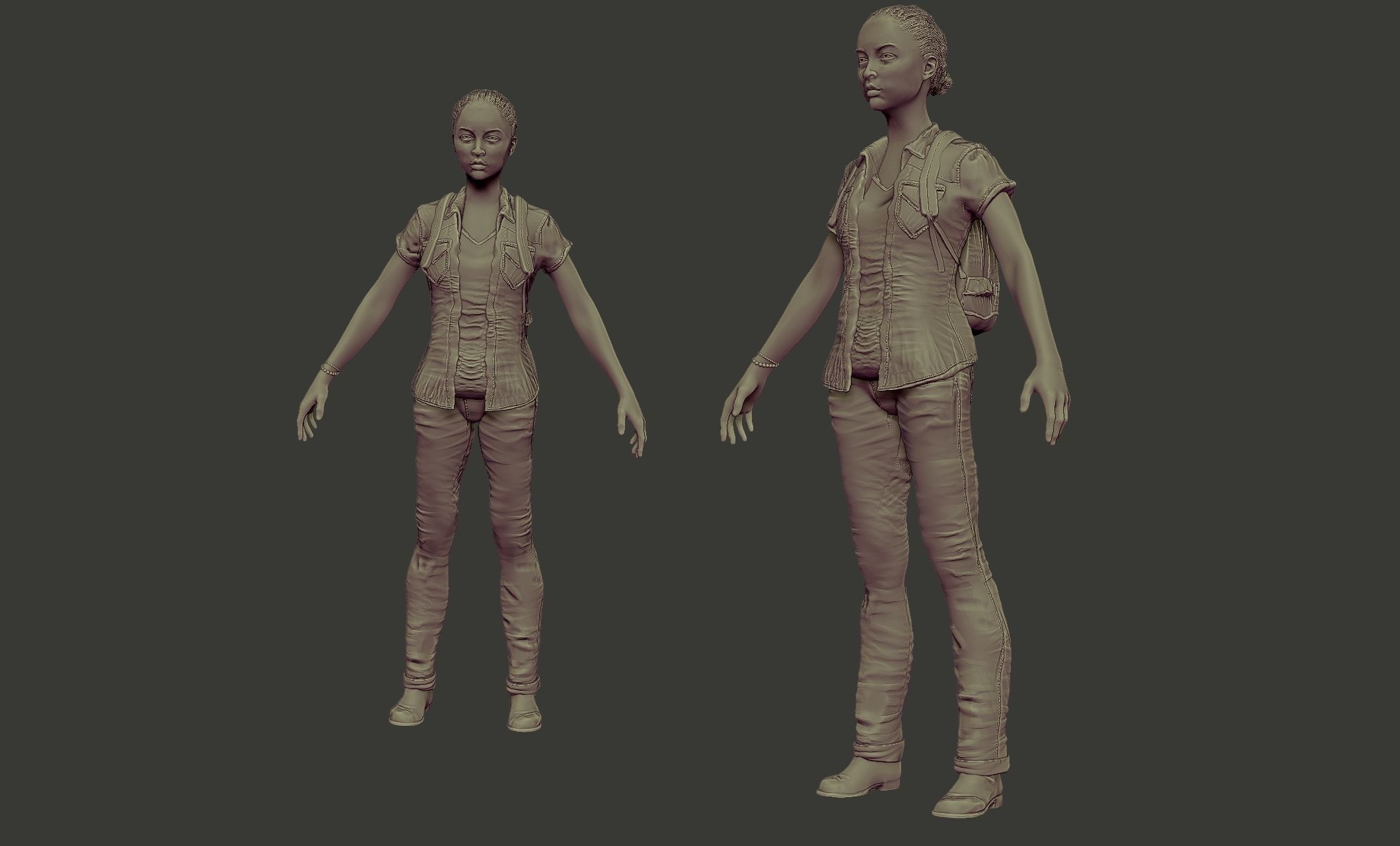 Riley woman wearing backpack 3D model 3D printable | CGTrader