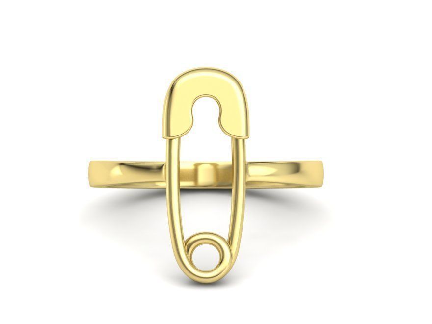 Safety Pin Diamond Ring Own design 3dmodel 3D model 3D printable | CGTrader