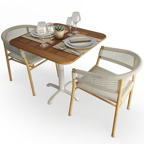Table And Chair Kith Ethimo Set 3D model | CGTrader