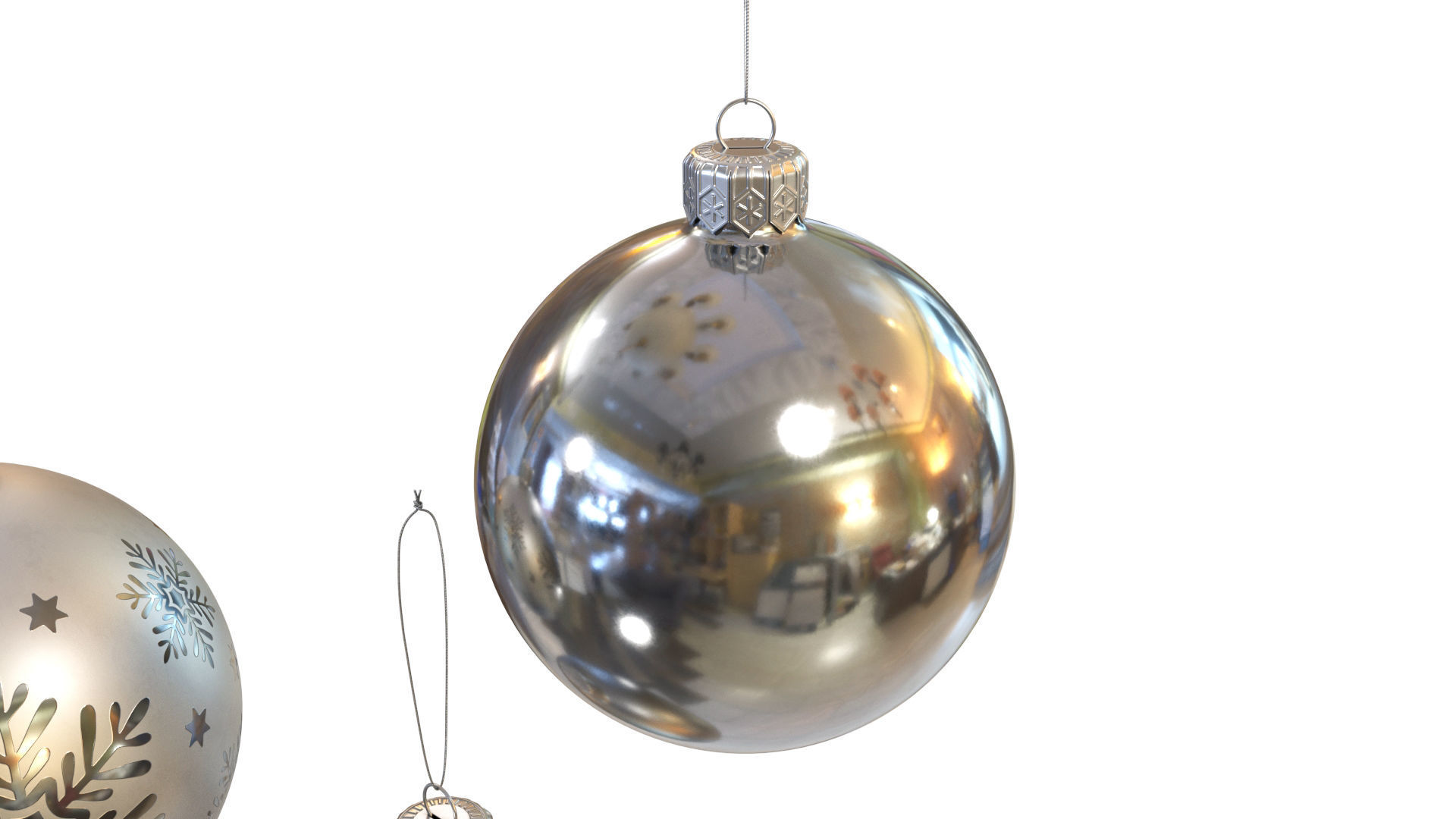 Christmas balls silver 3D model | CGTrader