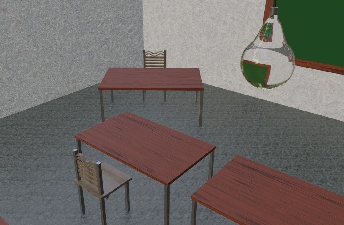 Thematic Lighting Classroom Scene in blender free 3D model | CGTrader