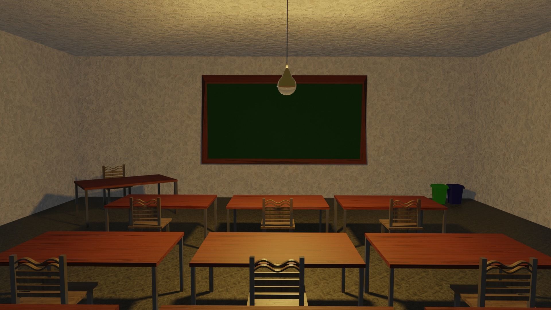 Thematic Lighting Classroom Scene in blender free 3D model | CGTrader