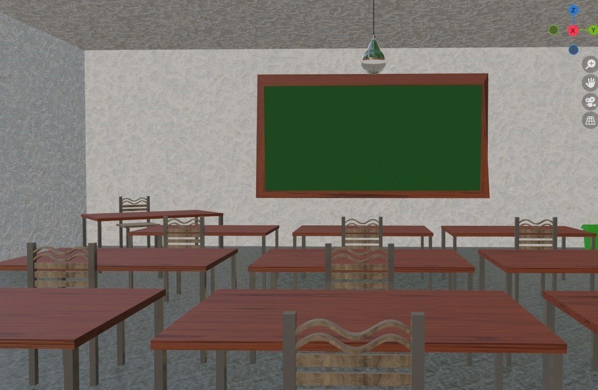 Thematic Lighting Classroom Scene in blender free 3D model | CGTrader