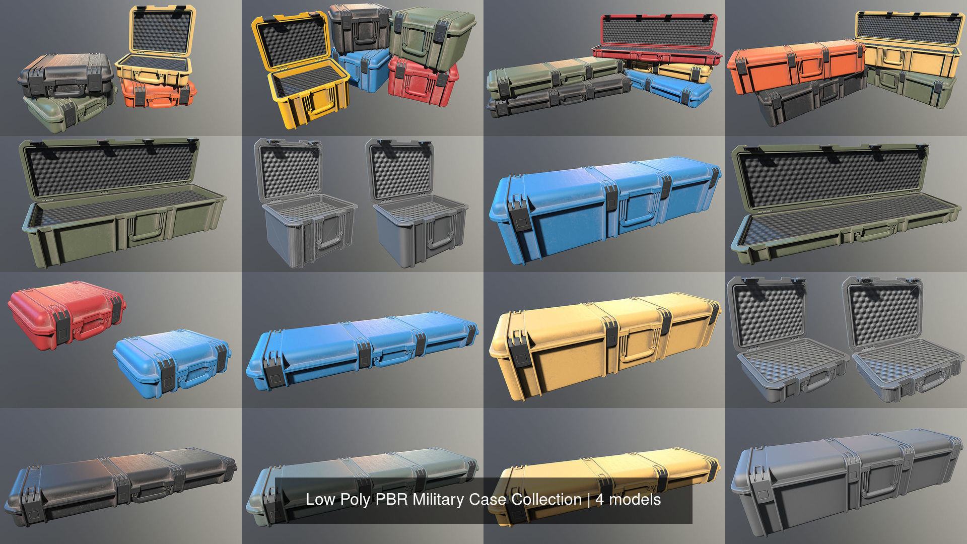 Low Poly PBR Military Case Collection | CGTrader