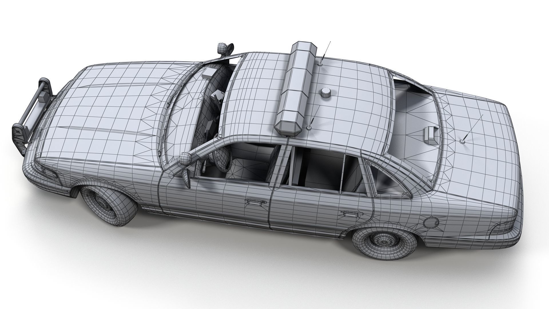 3D model American 90s police car VR / AR / low-poly | CGTrader