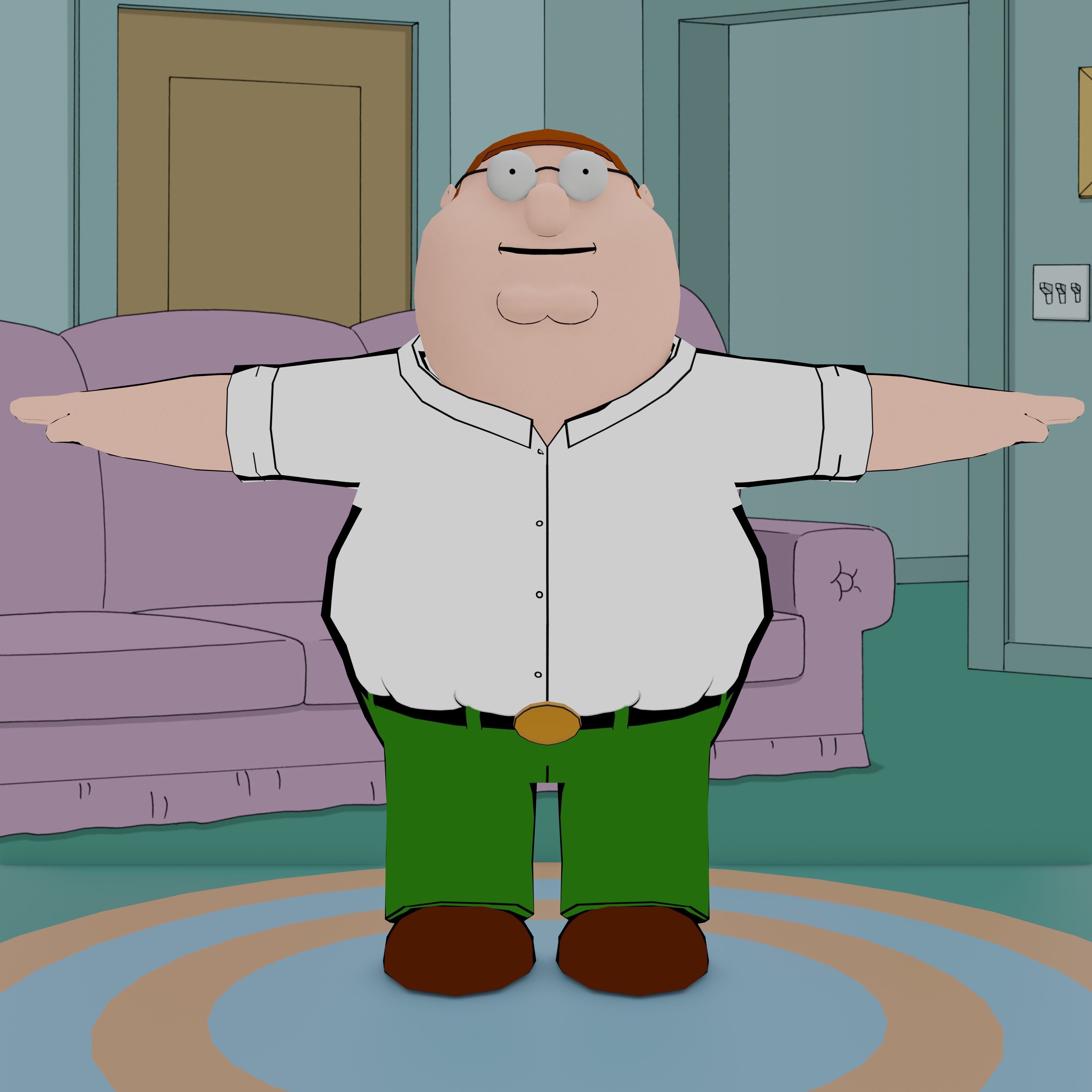 3D model Peter Griffin From Family Guy - Rigged VR / AR / low-poly ...