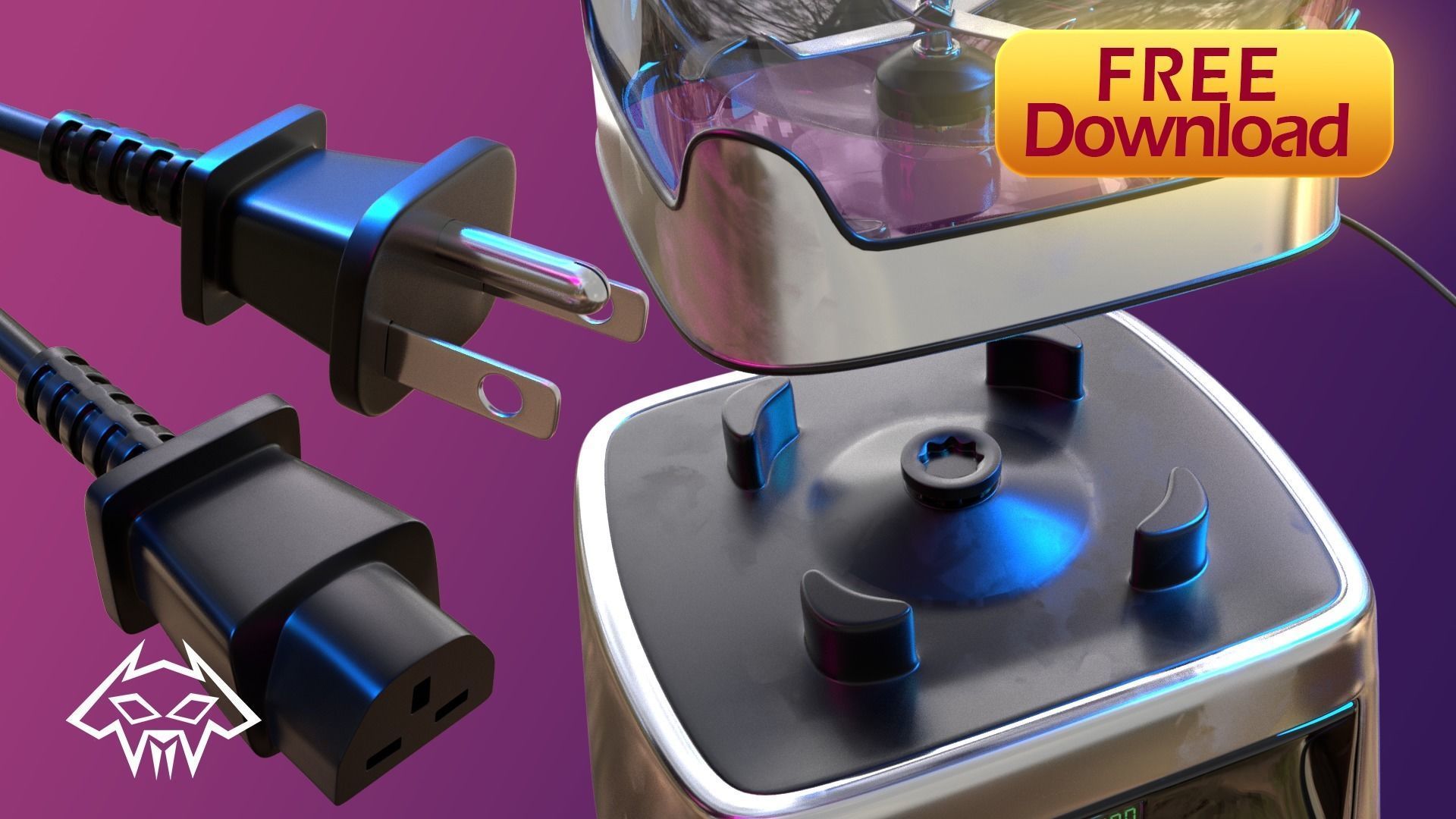 House Hold Series - Kitchen Blender Rig free 3D model animated rigged ...