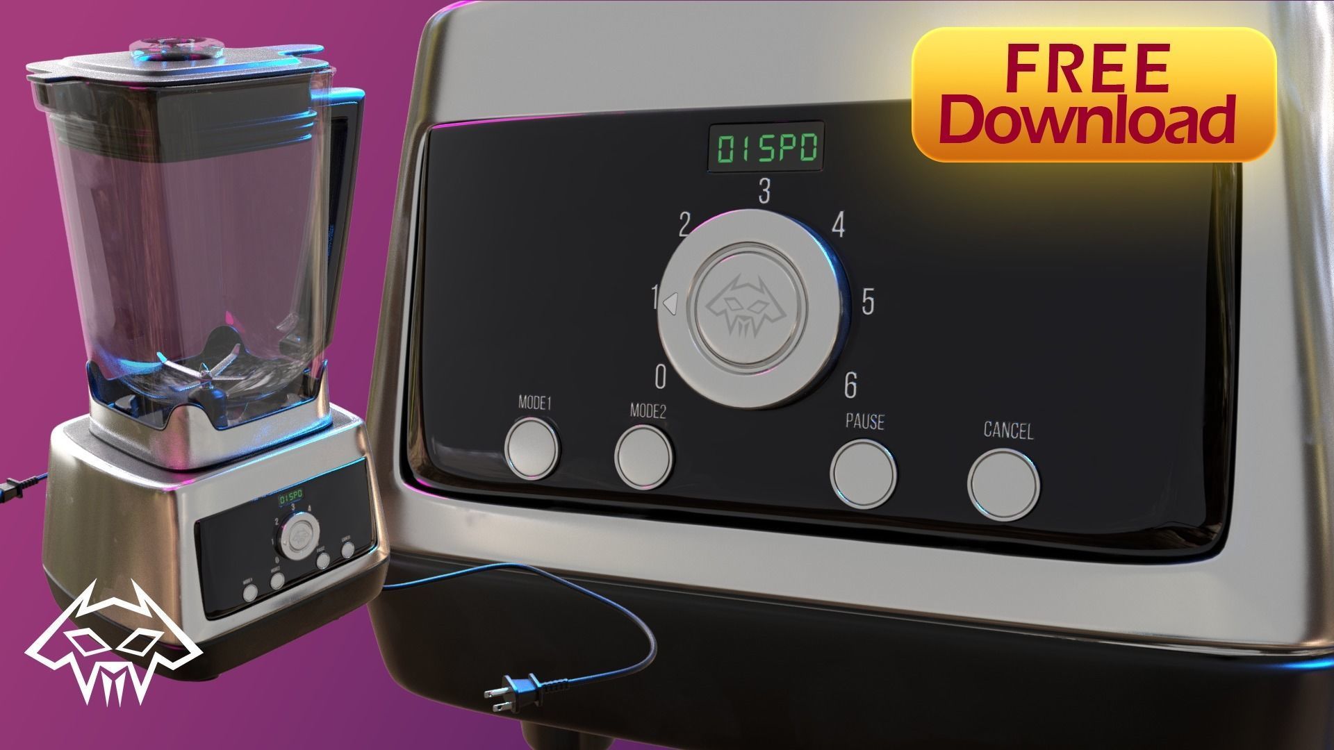 House Hold Series - Kitchen Blender Rig free 3D model animated rigged ...