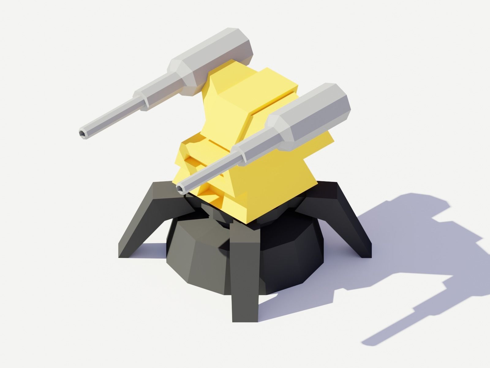 3D model Low Poly Turret Weapons VR / AR / low-poly | CGTrader
